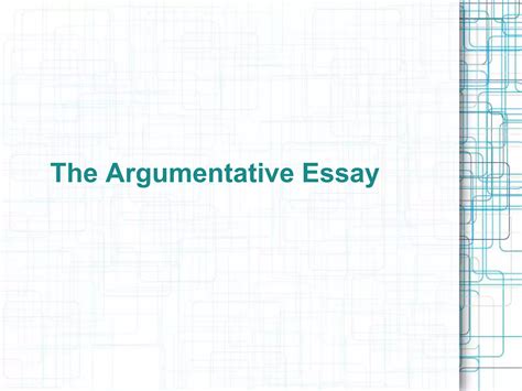 Argumentative Essay Ppt PPTX