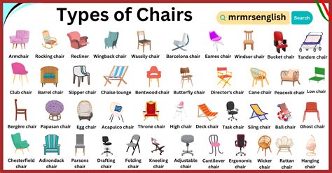 Types Of Chairs With Names And Pictures In English Mr Mrs English