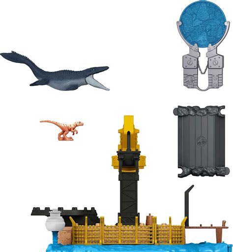 Jurassic World Dominion Minis Mosasaurus Mayhem Playset With 2 Mini