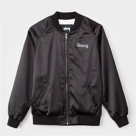 Stussy Women California Satin Jacket Black
