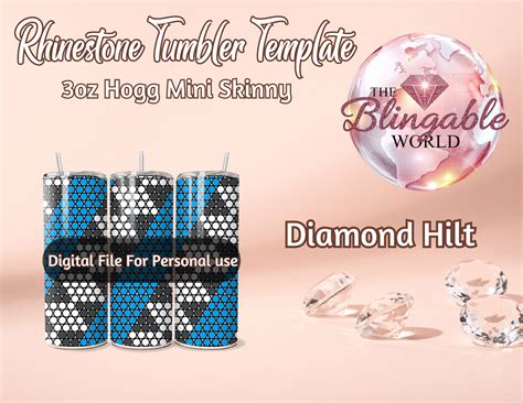 3oz Tumbler Template Diamond Hilt Digital File Blingable By Cristal
