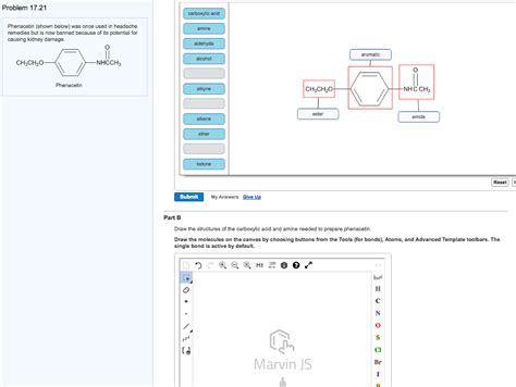 Solved Problem 17 21 Carboxylic Acid Phenacetin Shown