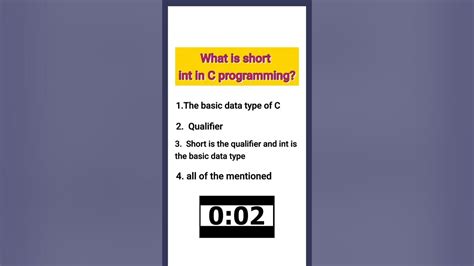 What Is Short Int In C Programming🤔🙏 Youtube