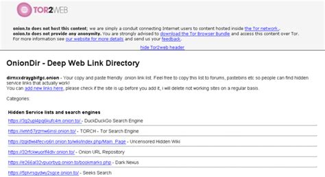 Access Dirnxxdraygbifgc Onion To OnionDir Deep Web Link Directory Hidden Wiki Mirror