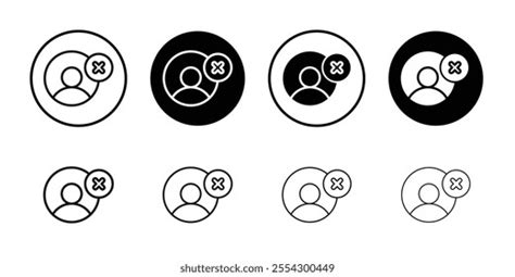 Delete User Icon Black White Outline Stock Vector Royalty Free 2554300449 Shutterstock