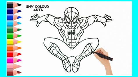 How To Draw Spider Man Easy Spider Man Drawing Easy Full Body Step By Step 🕷️🕸️ Youtube