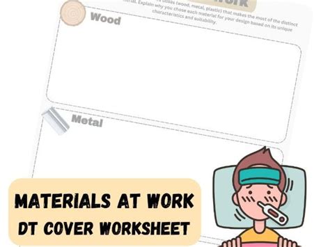 Materials At Work Dt Cover Worksheet Teaching Resources