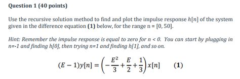 Solved Question Points Use The Recursive Solution Chegg