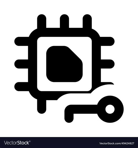 Microchip With Lock Feature For Encryption Vector Image