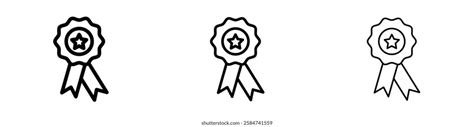 badge icons three different stroke lines stock vector royalty free