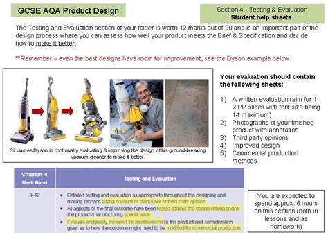 GCSE AQA Product Design Section Testing Evaluation