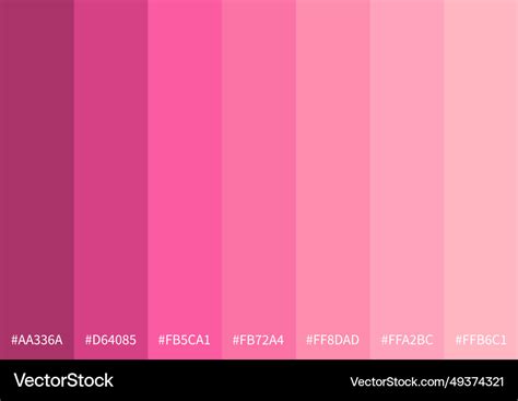 Pink Gradient Color Palette Royalty Free Vector Image