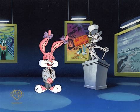 Tiny Toons Original Production Cel On Original Background Babs Bunny