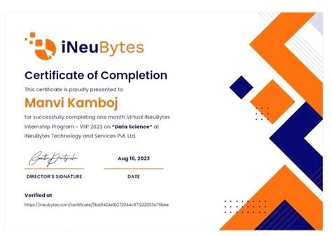 Manvi Kamboj On Linkedin Ineubytes Ineubytesinternship Datascience