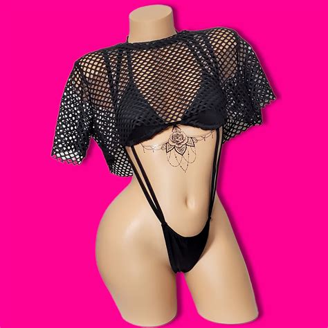 Sling Shot Teddy Stripper Outfits Erotic Rave Dancewear