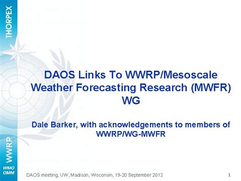 Wwrp Daos Links To Wwrpmesoscale Weather Forecasting Research