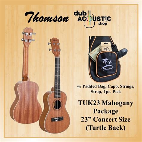 Thomson 23” Ukulele Mahogany Wood Turtle Back Shopee Philippines