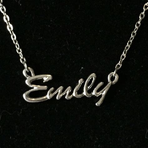 Unbranded Jewelry Emily Cursive Name Necklace Silver Poshmark