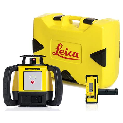 Leica Rugby 610 Red Beam Rotary Laser Package With Rod Eye 120 Receiver