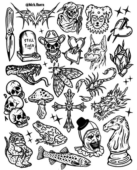 Spooky Flash Sheet 🕷️ Flash Tattoo Designs Tattoo Stencils Tattoo