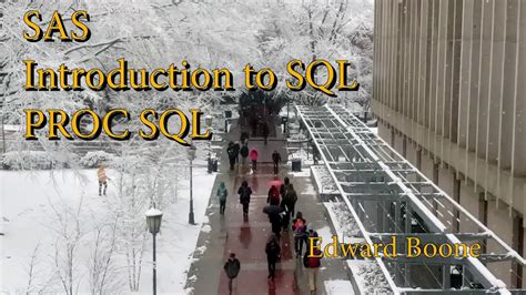 Sas Introduction To Sql Proc Sql Youtube