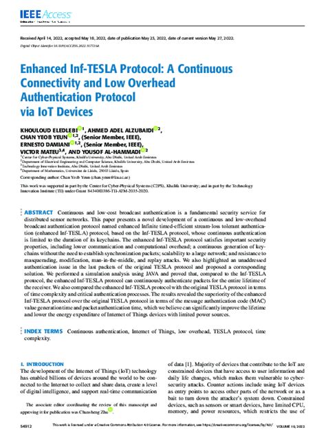 Pdf Enhanced Inf Tesla Protocol A Continuous Connectivity And Low