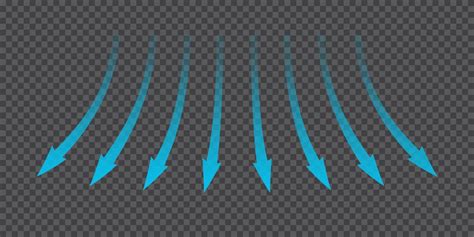 Air Flow Blue Arrows Showing Direction Of Air Movement Wind Direction Arrows Blue Cold Fresh