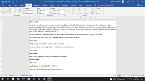 How To Print A Microsoft Word Document Without Margins