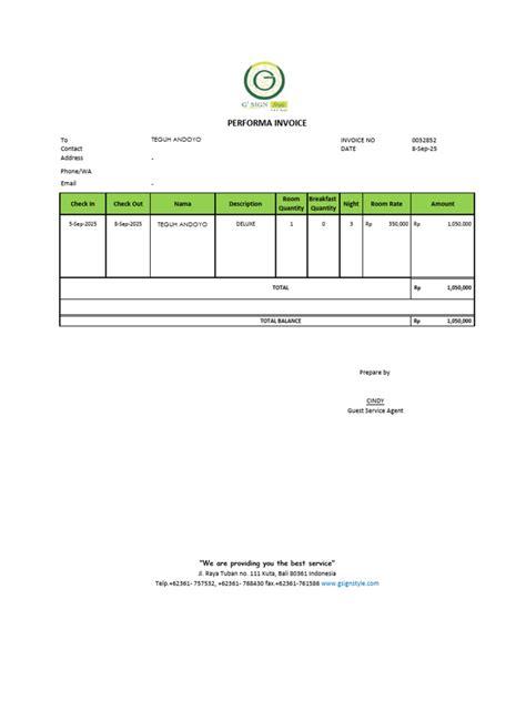 Performa Invoice 128 Pdf