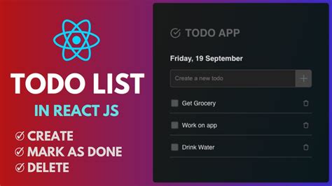 How To Create To Do List App Using React Js Tutorial For Beginners Youtube