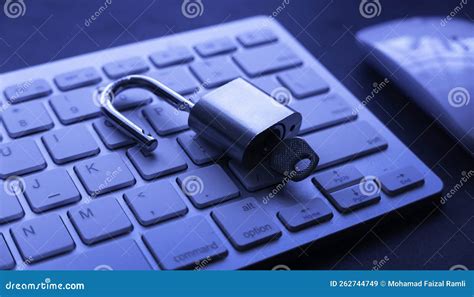Computer Security Concept Unlocked Padlock On Laptop Keyboard Stock