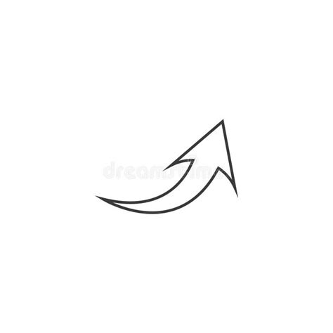 Line Curved Arrow Icon Vector Curve Arrow Icon Stock Illustration