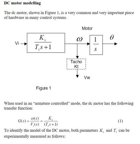 Solved Dc Motor Modelling The Dc Motor Shown In Figure 1