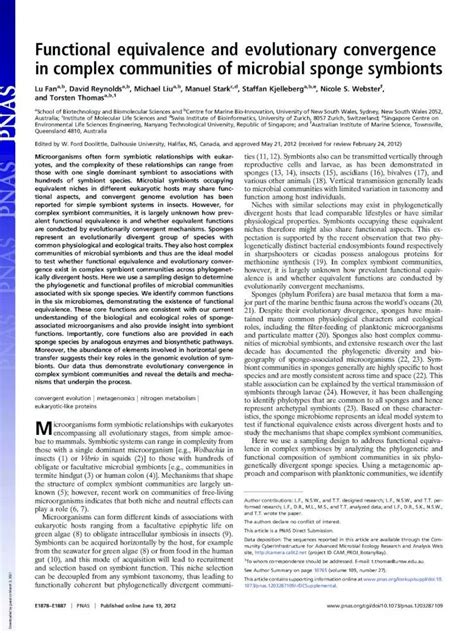 Pdf Functional Equivalence And Evolutionary Convergence In