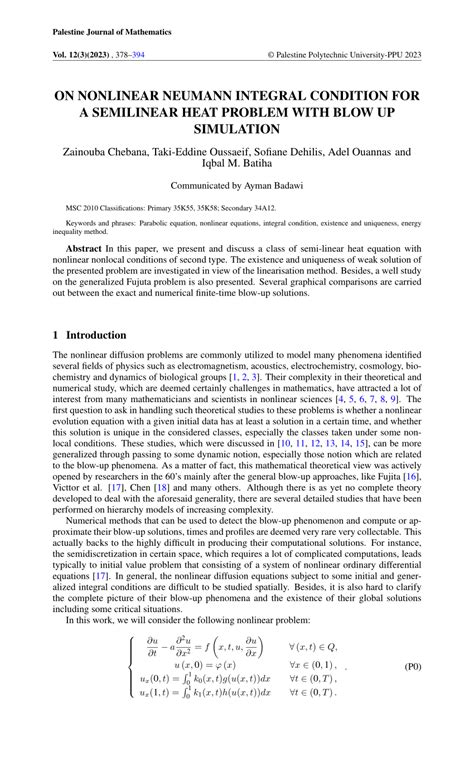 Pdf On Nonlinear Neumann Integral Condition For A Semilinear Heat