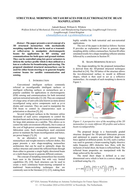 Pdf Structural Morphing Metasurface For Electromagnetic Beam Manipulation
