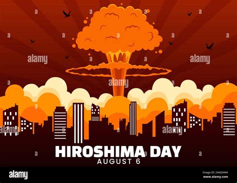 Hiroshima Day Vector Illustration For August 6th Featuring A Peace Dove