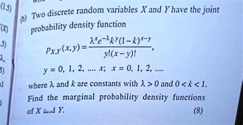 B Two Discrete Random Variables X And Y Have Studyx