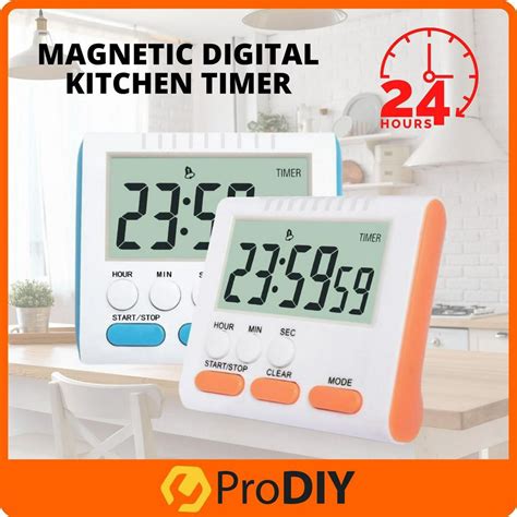 Kitchen Magnetic Digital Kitchen Timer 24 Hours Count Up Down Alarm