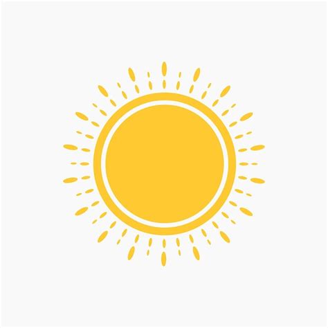 Premium Vector Yellow Flat Sun Element