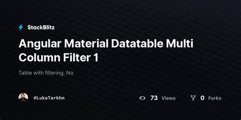 Angular Material Datatable Multi Column Filter 1 Stackblitz