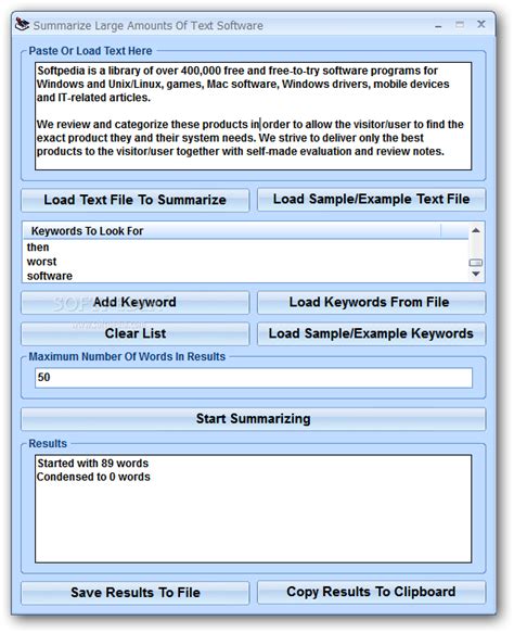 Summarize Large Amounts Of Text Software Download Free Windows 70 Softpedia