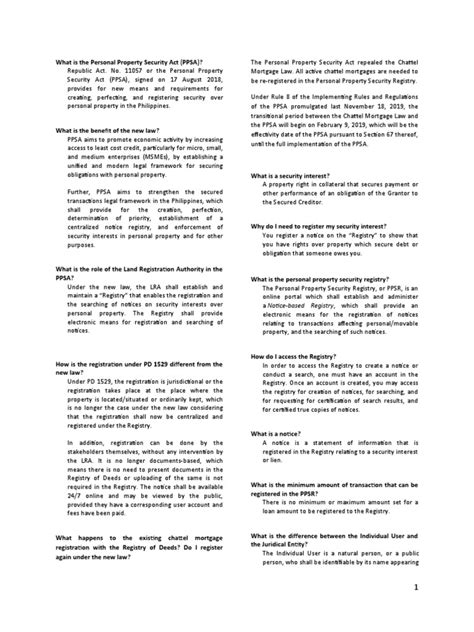 Ppsa Registration Guide Pdf Security Interest Mortgage Law