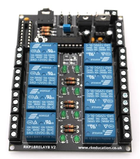 buy rk education rkp18relay8 project pcb for 18 pin pic picaxe and genie self build kit online
