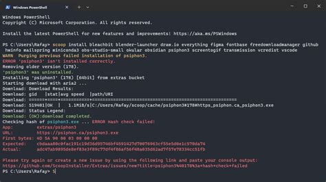 Psiphon Hash Check Failed Issue ScoopInstaller Extras GitHub