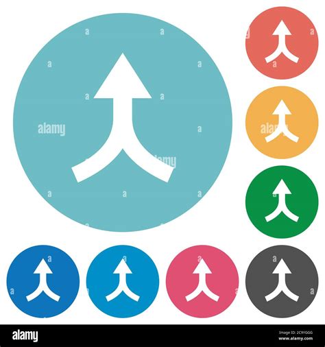 Merge Arrows Up Flat White Icons On Round Color Backgrounds Stock Vector Image And Art Alamy
