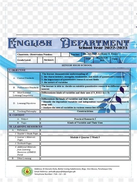Week 3 Kinds Of Variables Pdf Level Of Measurement Categorical Variable