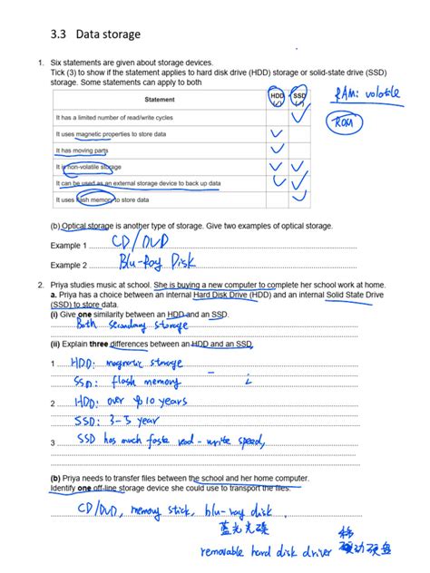33 Data Storage Past Paper Question Pdf