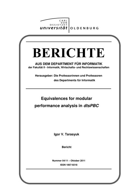 Pdf Equivalences For Modular Performance Analysis In Dtspbc
