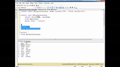 Sql Temporary Tables Youtube